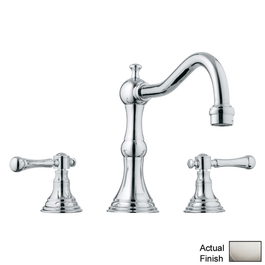 GROHE Bridgeford Brushed Nickel 2-Handle Adjustable Deck Mount Tub ...