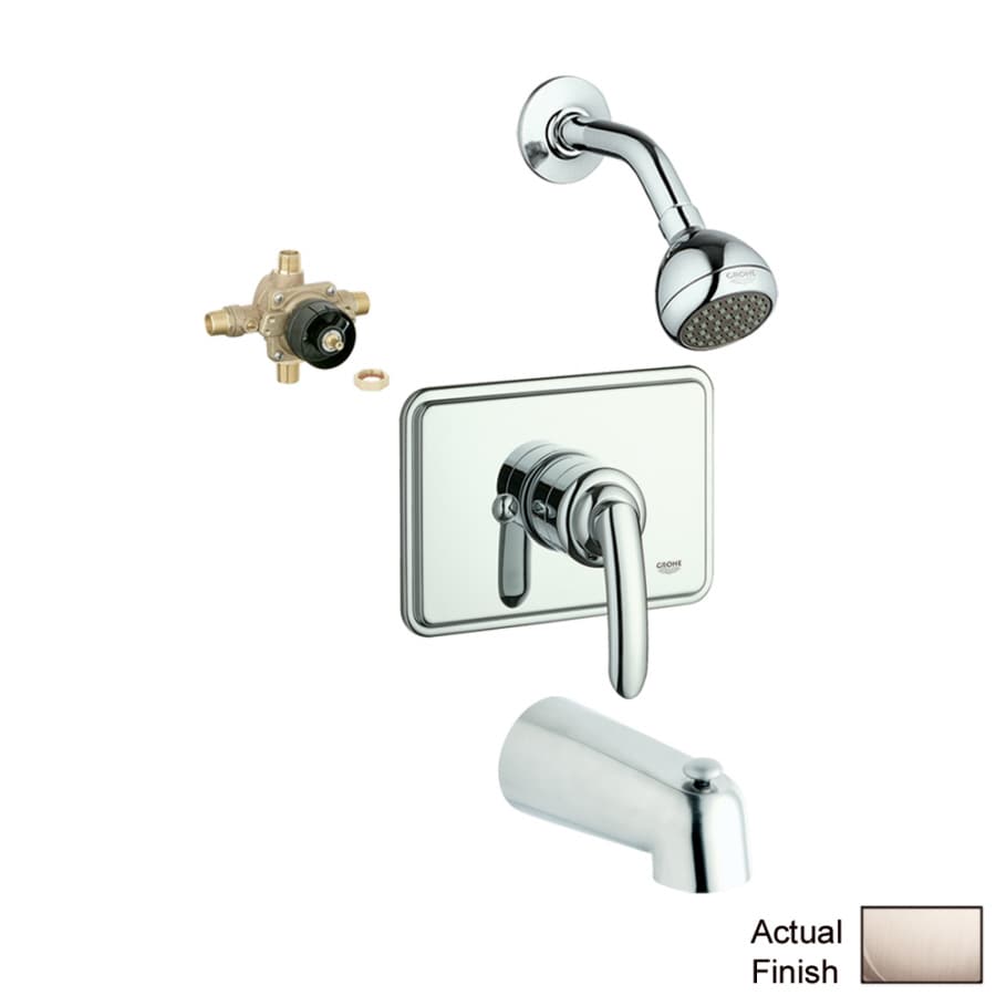 GROHE Talia Nickel 1-Handle Bathtub and Shower Faucet with Single ...