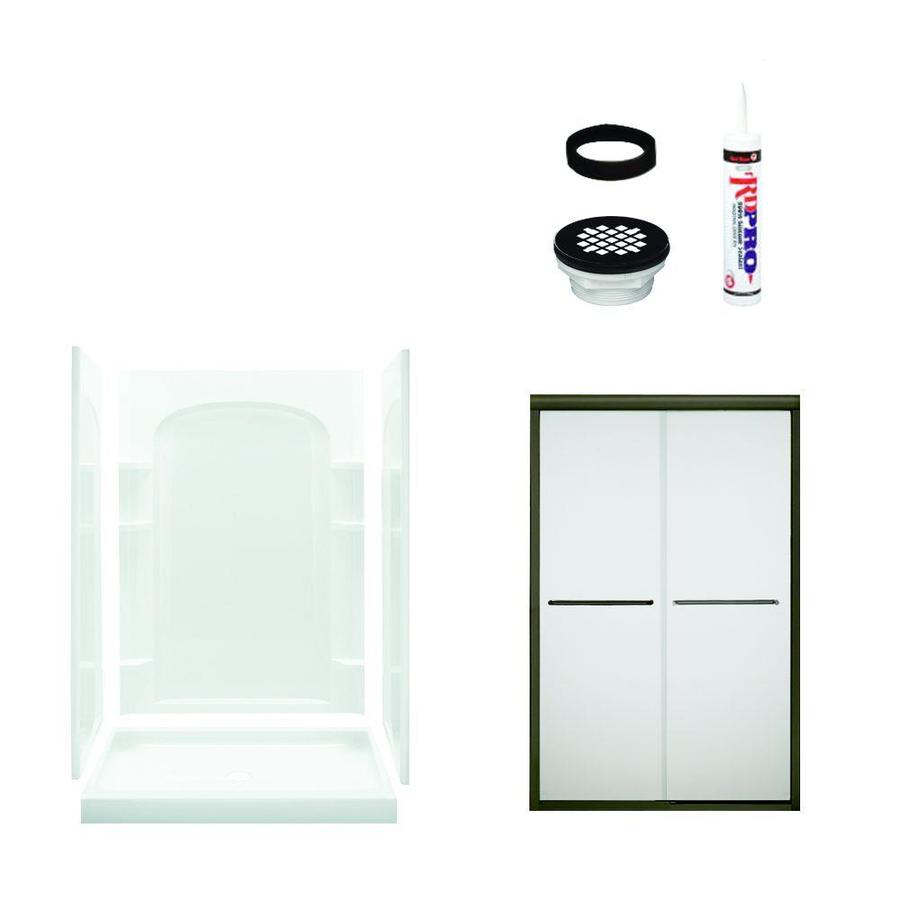 Sterling Ensemble White 5-Piece Alcove Shower Kit (Common: 34-in x 48 ...