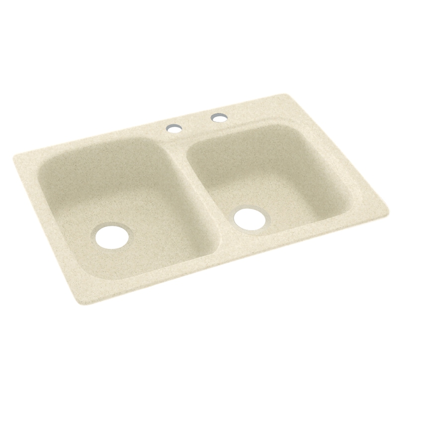 Swanstone 33.0000-in x 22.0000-in Cornflower Double-Basin Composite ...