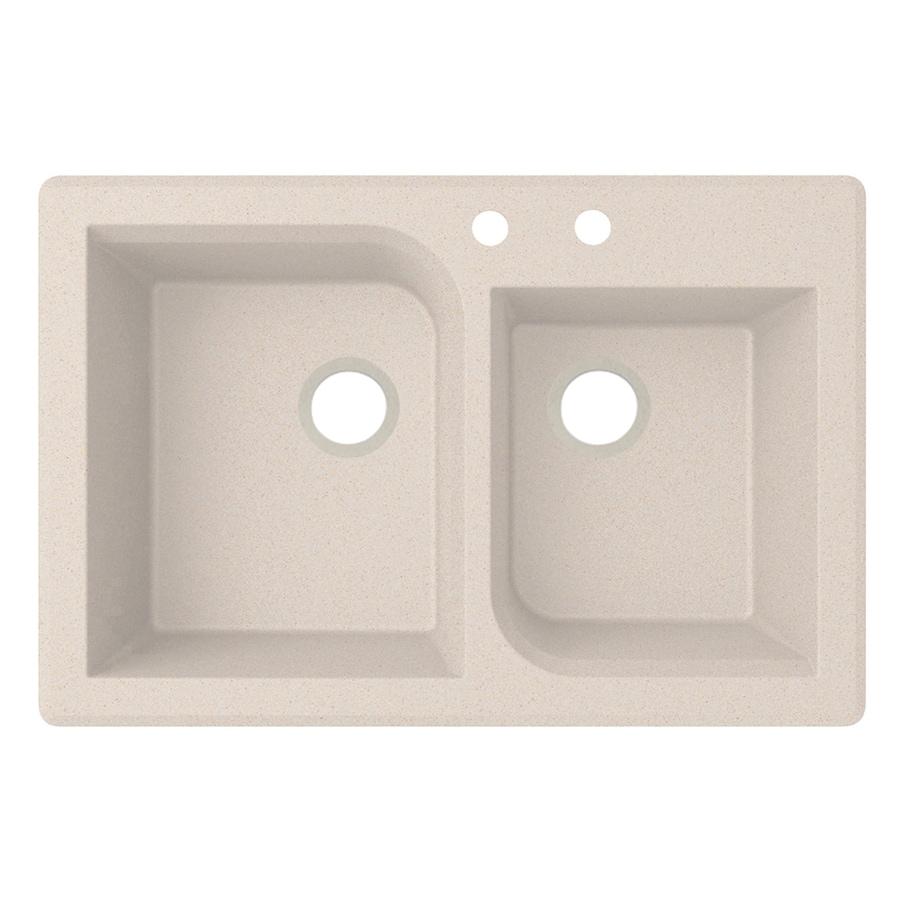 Swanstone 33-in x 22-in Granito Double-Basin Drop-In or Undermount 2 ...