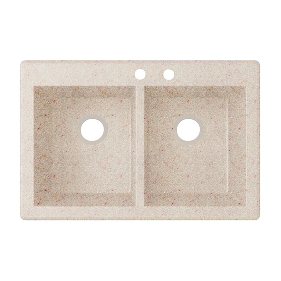 Swanstone 33-in x 22-in Granito Double-Basin Drop-In or Undermount 2 ...