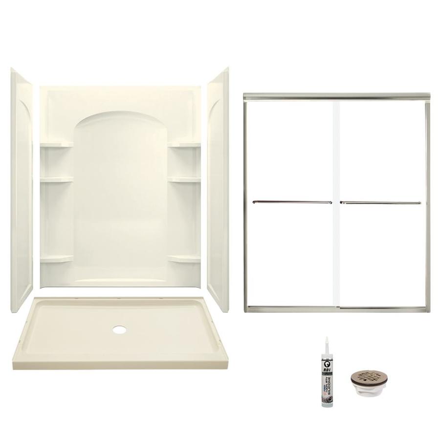 Sterling Ensemble Biscuit 5-Piece Alcove Shower Kit (Common: 34-in x 60 ...
