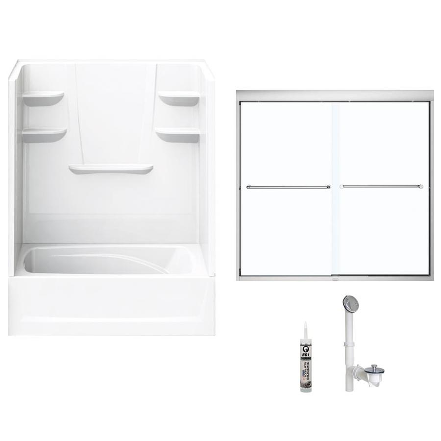 A2 White 5-Piece Bathtub Shower Kit (Common: 60-in x 36-in; Actual: 60 ...