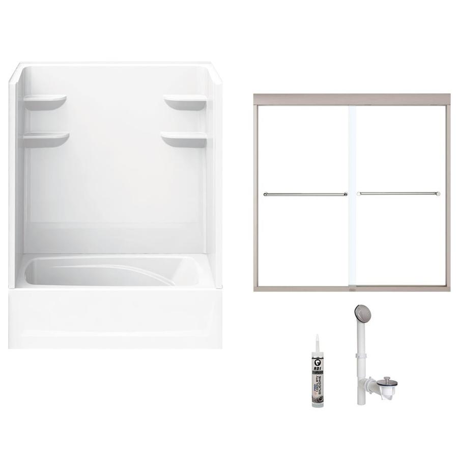 A2 White 5-Piece Bathtub Shower Kit (Common: 60-in x 42-in; Actual: 60 ...