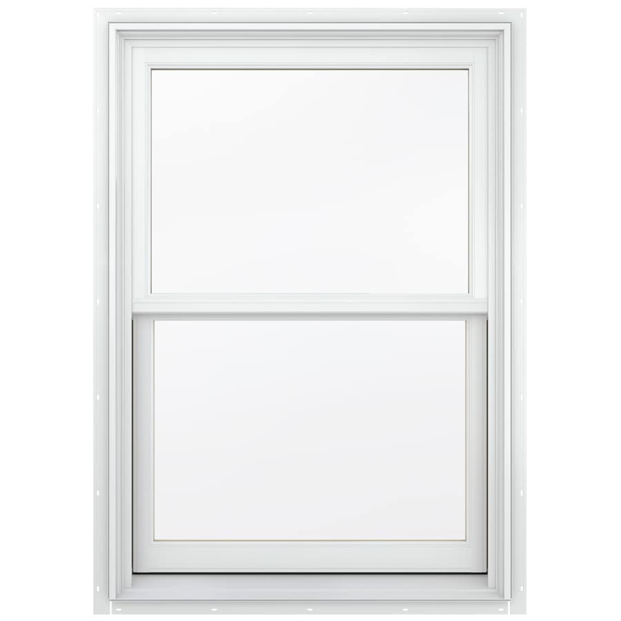 JELD-WEN Aluminum-Clad New Construction Egress White Double Hung Window ...