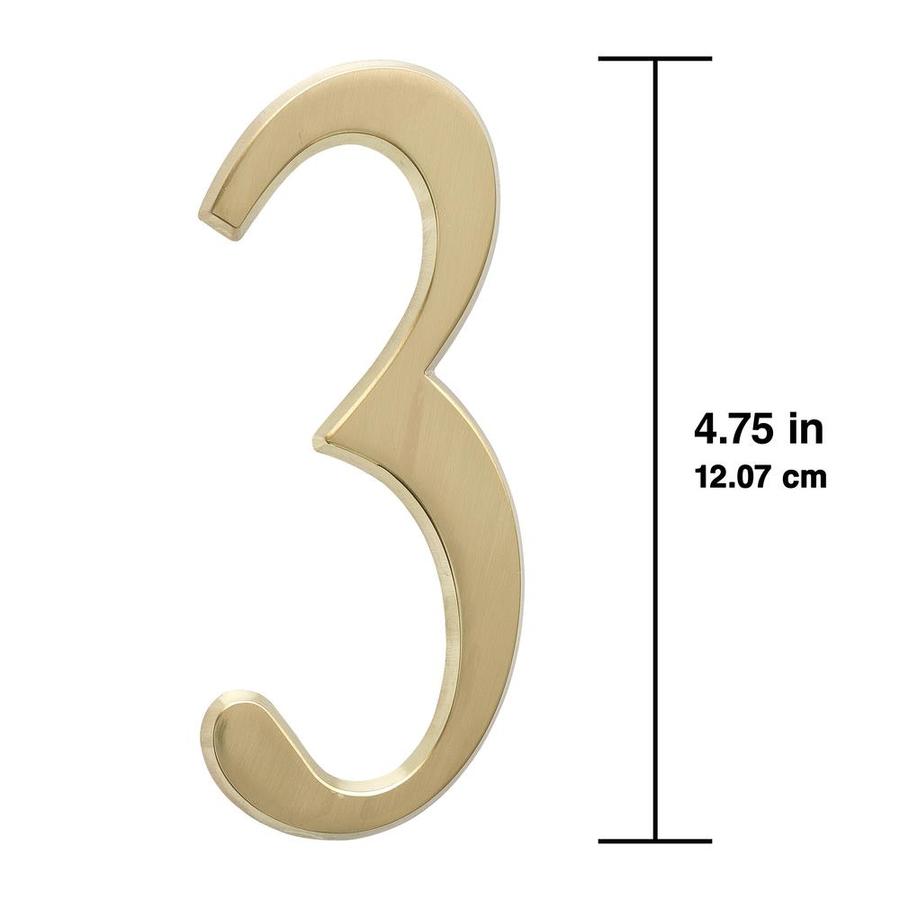 DeSign-it 4-3/4-in Gold Number 3 in the House Letters & Numbers ...