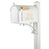 Whitehall 10.125-in W x 55-in H Metal White Ground Mount Mailbox with ...