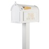Whitehall 10.125-in W x 53-in H Metal White Ground Mount Mailbox with ...