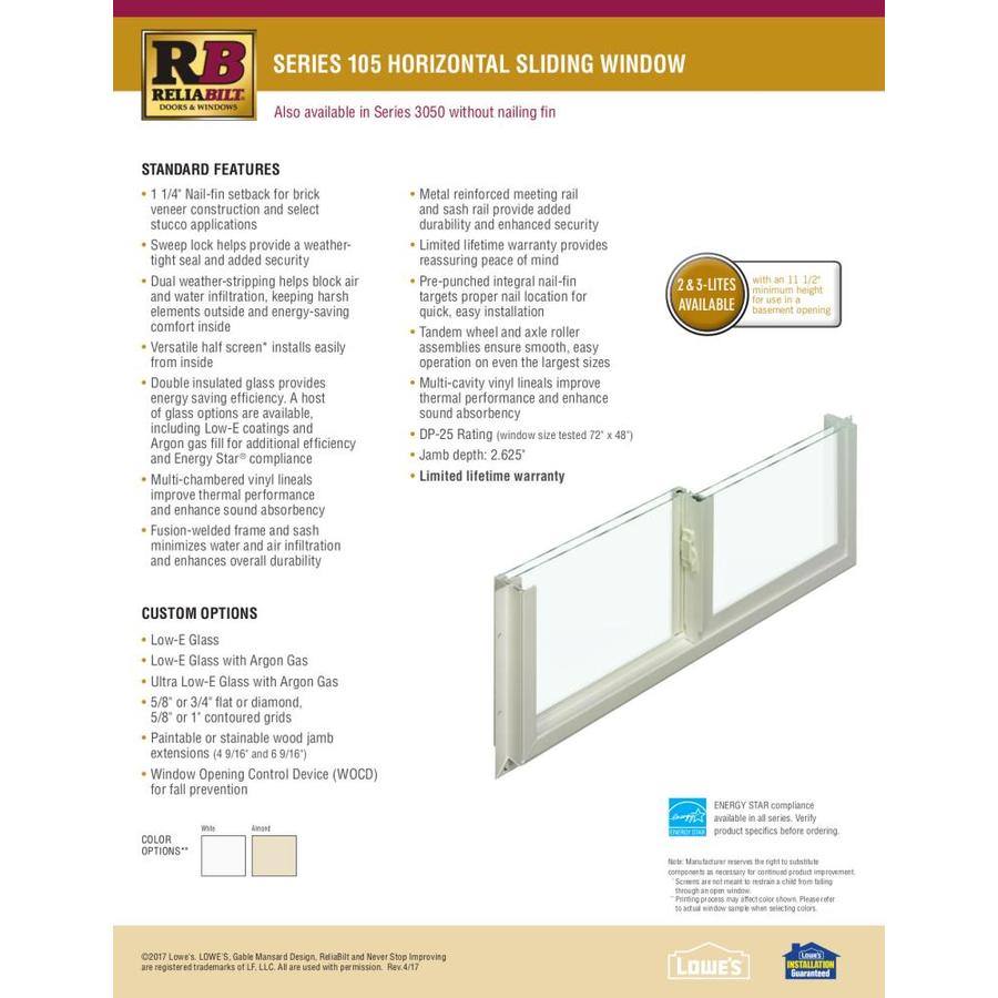 ReliaBilt 105 Series 47.5-in x 35.5-in x 2.625-in Jamb Left-Operable ...