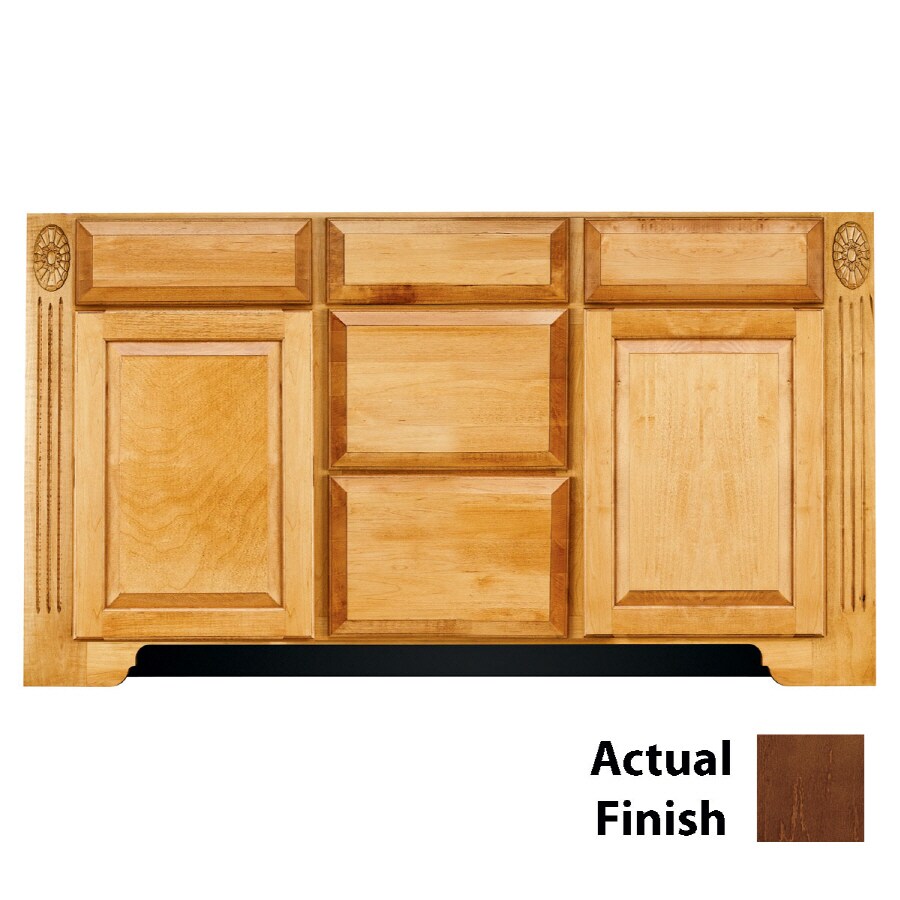 KraftMaid Formal 60-in Cognac Bathroom Vanity Base Cabinet without Top ...