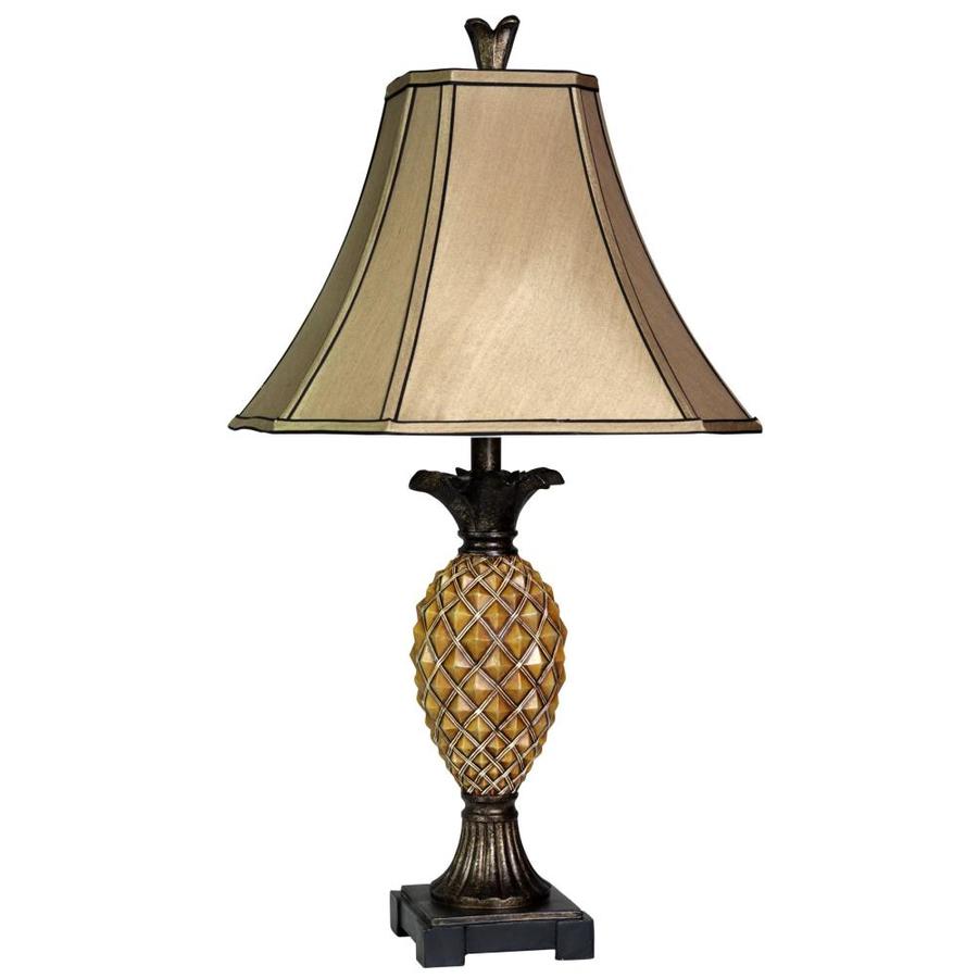 StyleCraft Home Collection 29-in Brown 3-way Table Lamp with Fabric ...