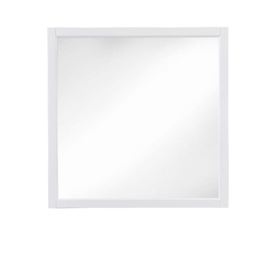 allen + roth Rigsby 32-in White Rectangular Bathroom Mirror in the ...