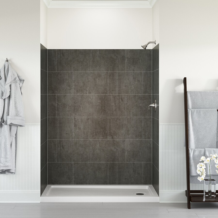 allen + roth 60-inX32-inX78-in Shower Wall in Slate in the Shower Wall ...