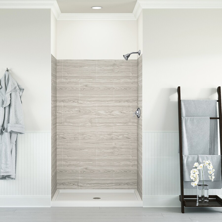 allen + roth 48-inX34-inX78-in Shower Wall in Driftwood in the Shower ...