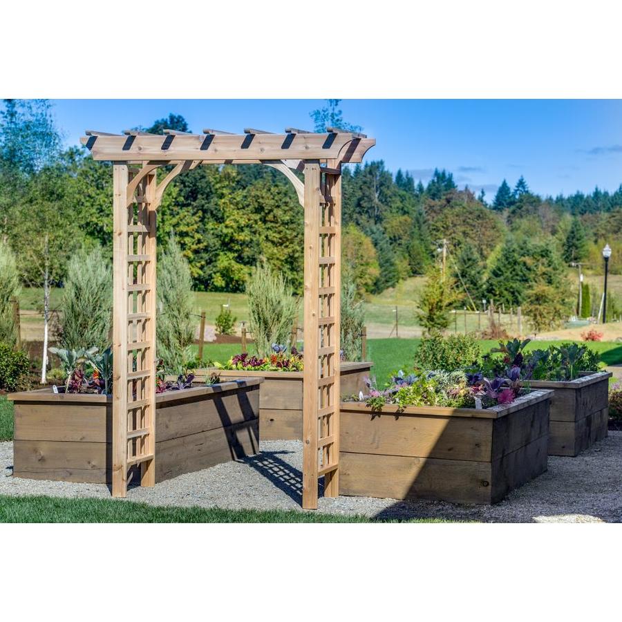 Garden Architecture 5.33-ft W x 6.83-ft H Natural Wood Garden Arbor in ...