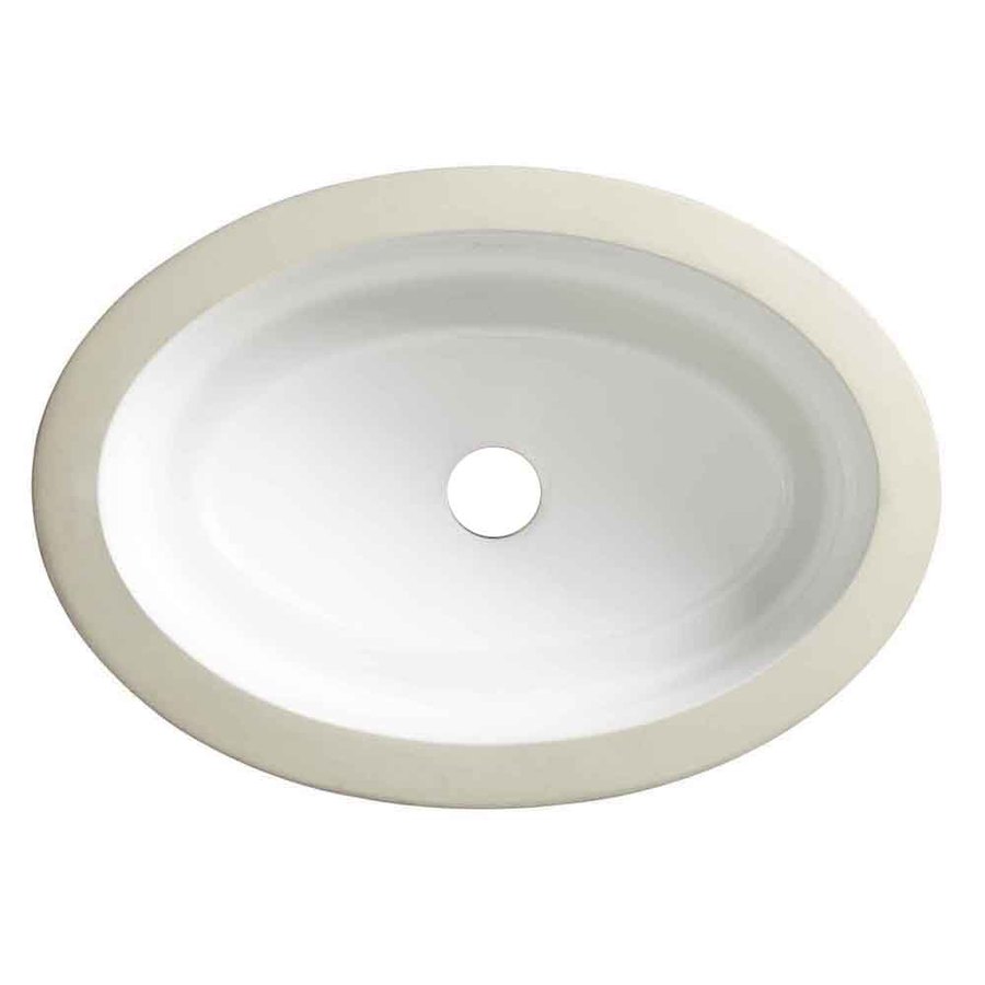 Porcher Marquee White Undermount Oval Bathroom Sink (14.625-in x 20.625 ...