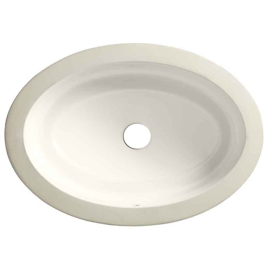 Porcher Marquee Biscuit Undermount Oval Bathroom Sink (12.625-in x 17. ...