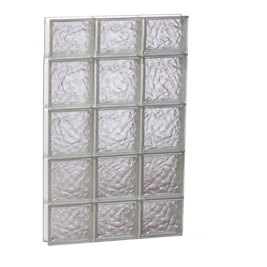REDI2SET Ice Glass Pattern Frameless Replacement Glass Block Window ...