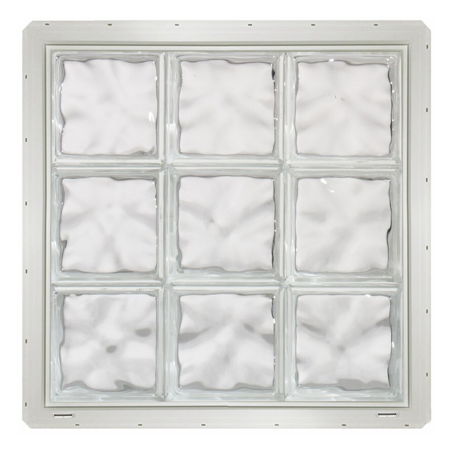 CrystaLok Wavy Glass 24.25-in x 24.25-in Vinyl New Construction Glass ...