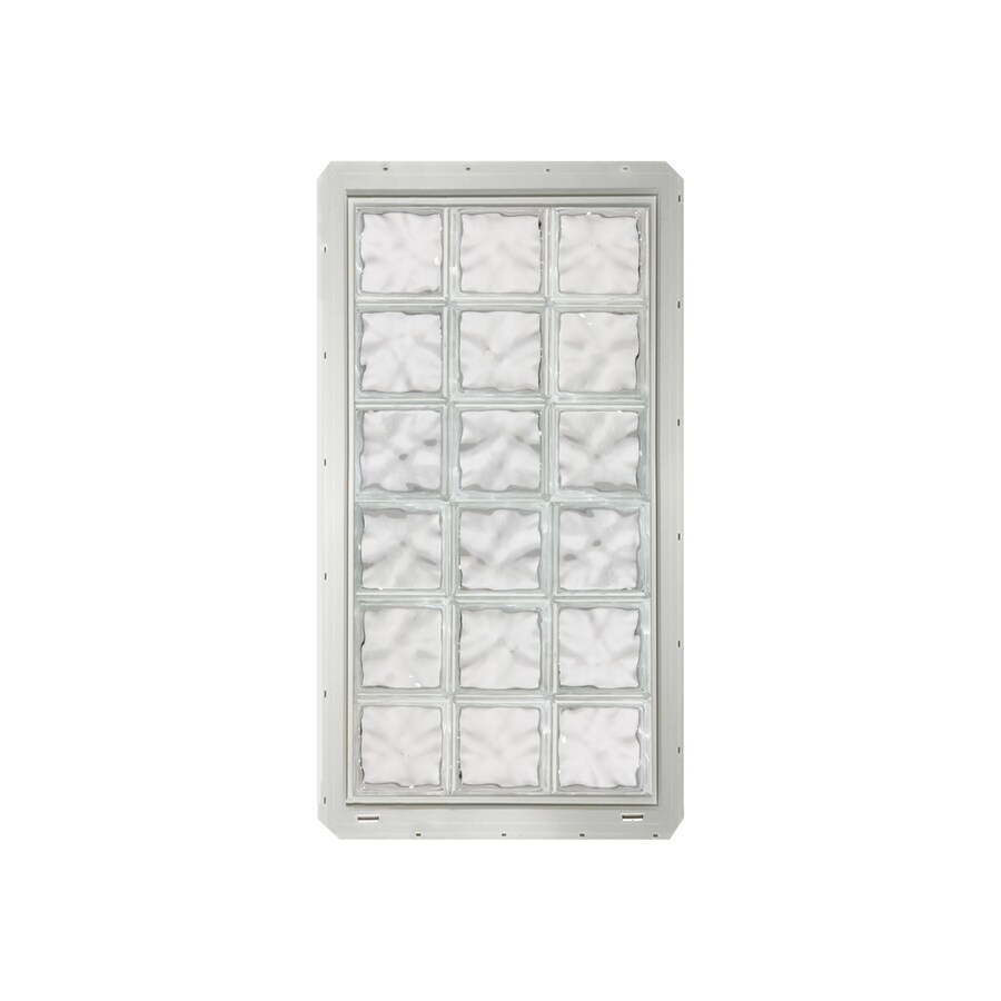 CrystaLok Wavy Pattern Vinyl New Construction Glass Block Window (Rough ...