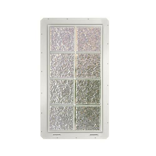 CrystaLok Ice Pattern Vinyl New Construction Glass Block Window (Rough ...