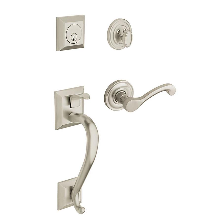 BALDWIN Madison Satin Nickel Residential Single-Lock Door Handleset at ...