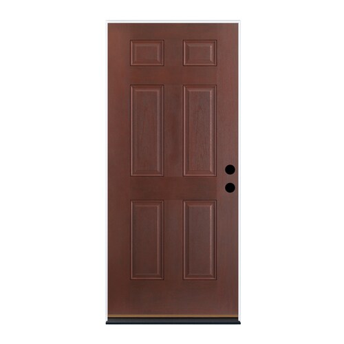 Therma-Tru Benchmark Doors 36-in x 80-in Fiberglass Dark Mahogany ...