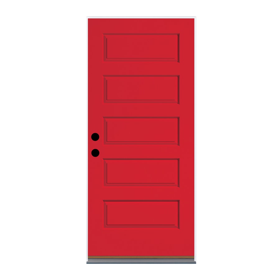 Therma-Tru Right-Hand Inswing Ruby Red Painted Fiberglass Prehung Entry ...