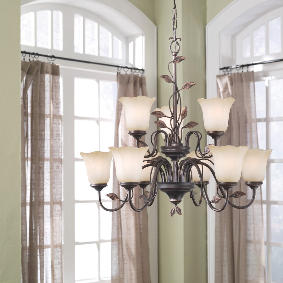 allen + roth Eastview 9-Light Dark Oil-Rubbed Bronze Chandelier in the ...