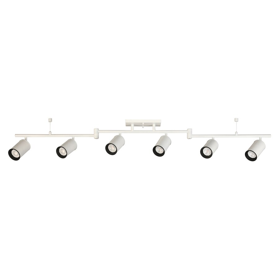 allen + roth Mason 6-Light 57.25-in White Dimmable Track Bar Fixed ...