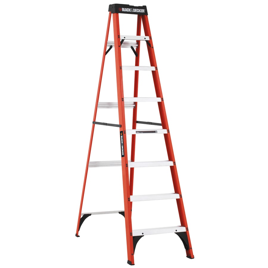 BLACK & DECKER 8-ft Fiberglass 250-lb Type I Step Ladder at Lowes.com