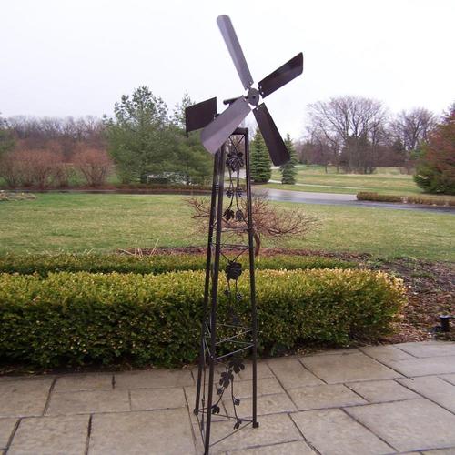 Oakland Living Vine-Yard 69-in 4-Blade Iron Decorative Windmill in the ...