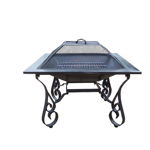 Oakland Living 33-in W Black Cast Iron Wood-Burning Fire Pit at Lowes.com