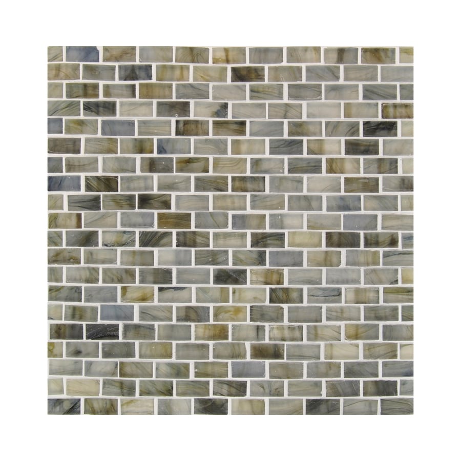 American Olean Visionaire Whispering Stream Frosted Glass Brick Tile at ...