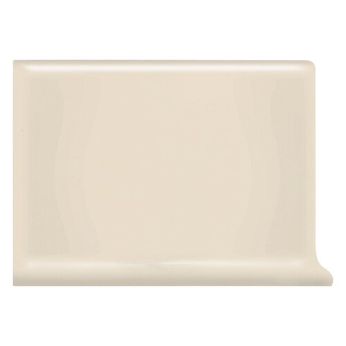 American Olean Bright Gloss Almond Ceramic Cove Base Tile (4-in x 6-in ...