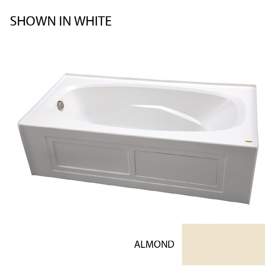 Jacuzzi Amiga 36-in W x 72-in L Almond Acrylic Oval In Rectangle Left ...