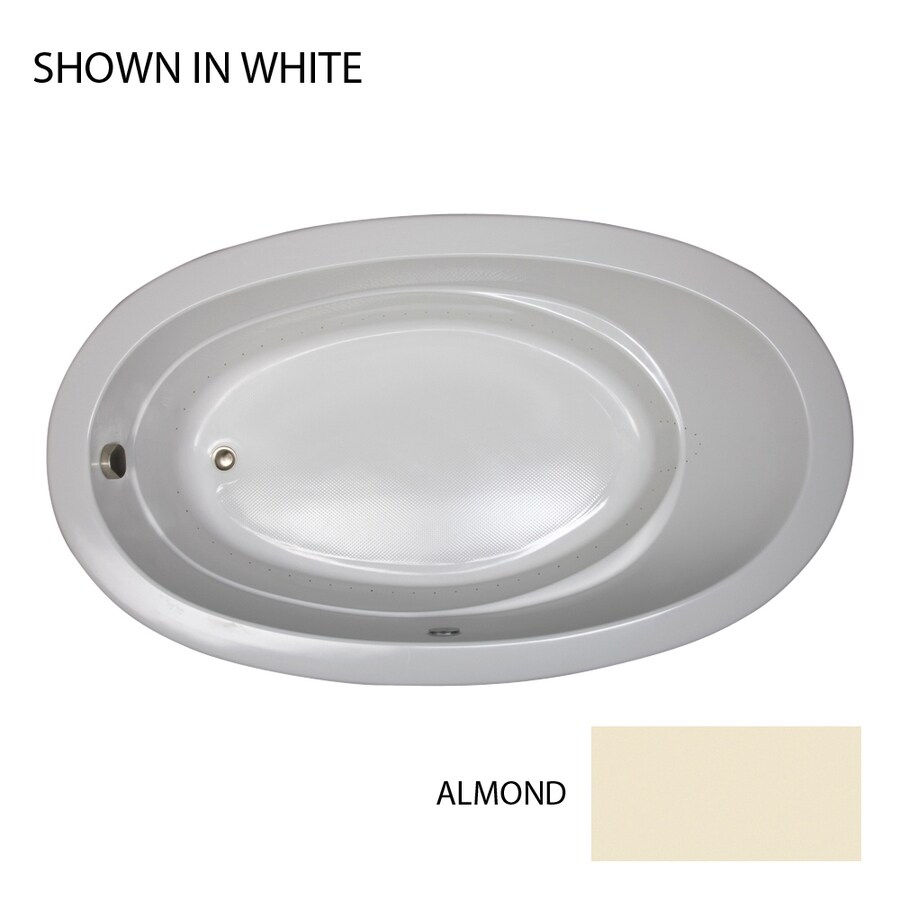 Jacuzzi Riva 72-in L x 42-in W x 20.5-in H Almond Oval Air Bath at ...