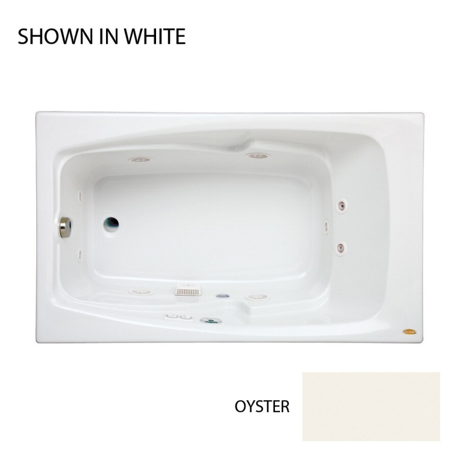 Jacuzzi Oyster Acrylic Drop-In Jetted Whirlpool Tub in the Shower Heads ...
