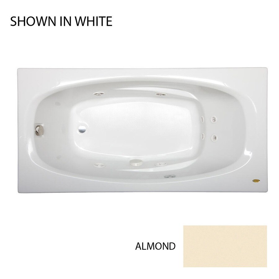 Jacuzzi Amiga Almond Acrylic Oval in Rectangle Whirlpool Tub (Common ...
