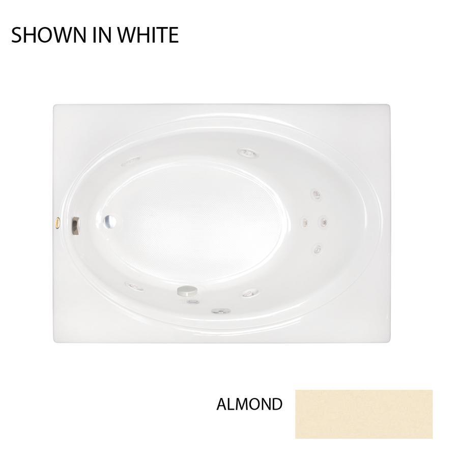 Jacuzzi Nova Almond Acrylic Oval in Rectangle Whirlpool Tub (Common: 42 ...