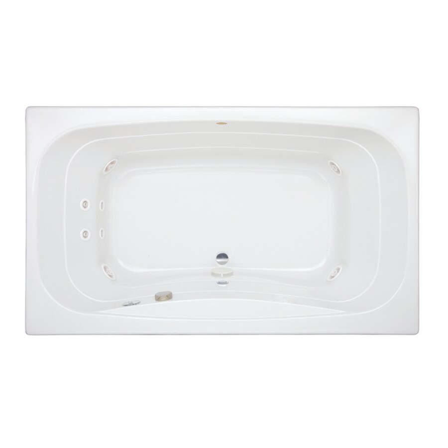 Jacuzzi SIGNA 42-in W x 72-in L White Acrylic Rectangular Center Drain ...