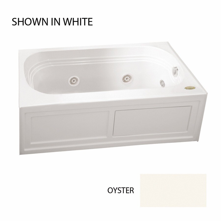 Jacuzzi Luxura Oyster Acrylic Rectangular Whirlpool Tub (Common: 30-in ...
