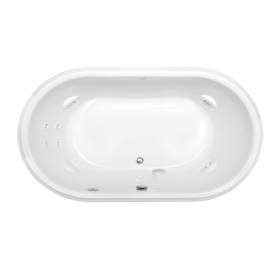 Jacuzzi Luna 2-Person White Acrylic Oval Whirlpool Tub (Common: 42-in x ...