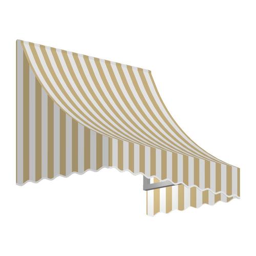 Awntech Nantucket 124.5-in Wide x 24-in Projection Striped Crescent ...