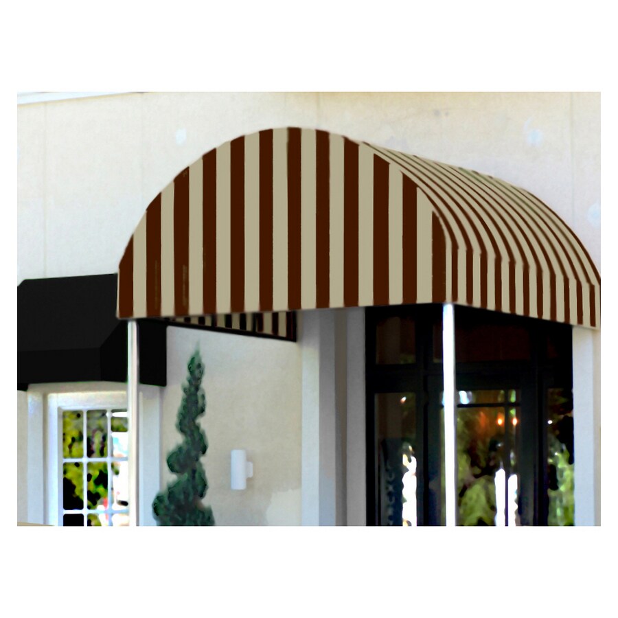 AwntechÂ® 8' BaltimoreÂ® (8' Wide) Entrance Canopy - Brown / Tan Stripe ...