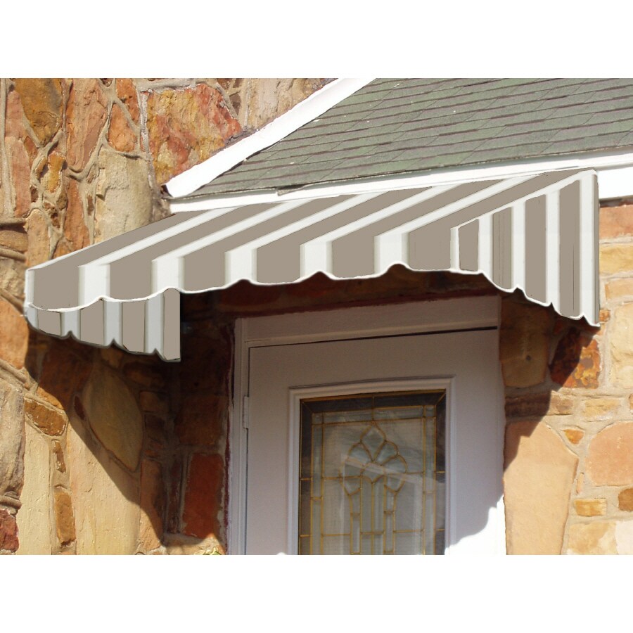 Awntech 40.5-in Wide x 42-in Projection Striped Slope Low Eave Window ...