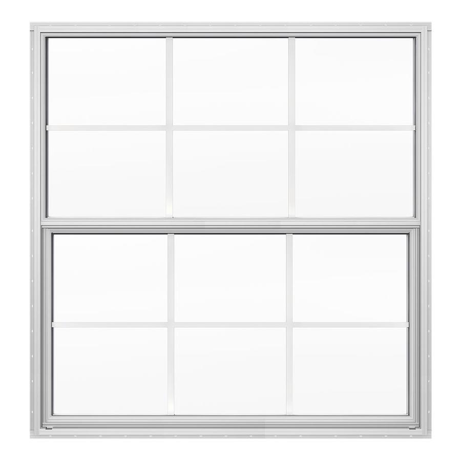 JELD-WEN Builders Aluminum Replacement White Exterior Single Hung ...