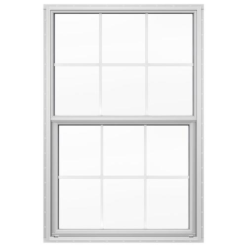 JELD-WEN Builders Aluminum Replacement White Exterior Single Hung ...