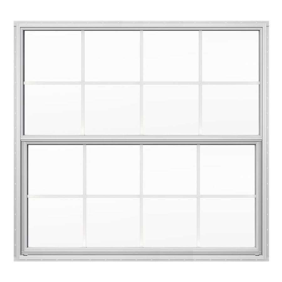 JELD-WEN Builders Aluminum Replacement White Exterior Single Hung ...